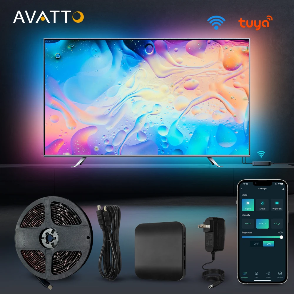 AVATTO-Tuya-WiFi-Smart-Ambient-TV-LED-Backlight-For-Desktop-PC-Music ...