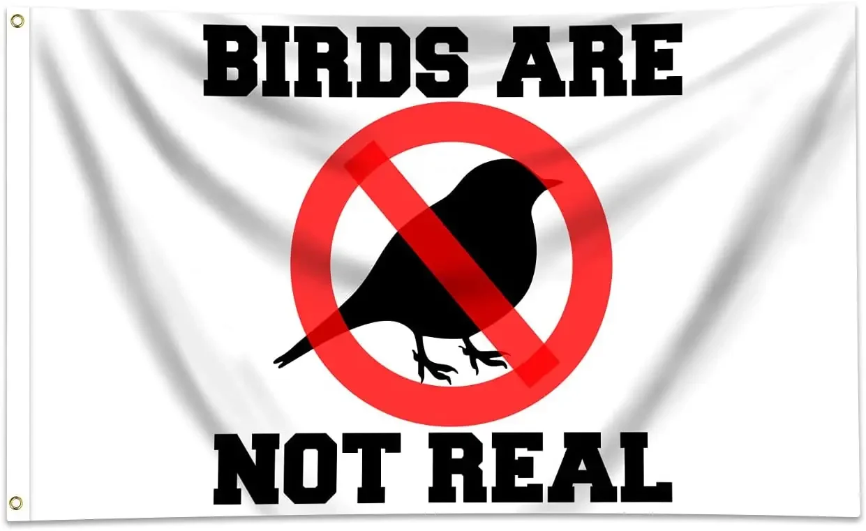 Birds-Are-Not-Real-Flag-3x5-Feet-Banner-Funny-Poster-Man-Cave-Wall-Flag ...