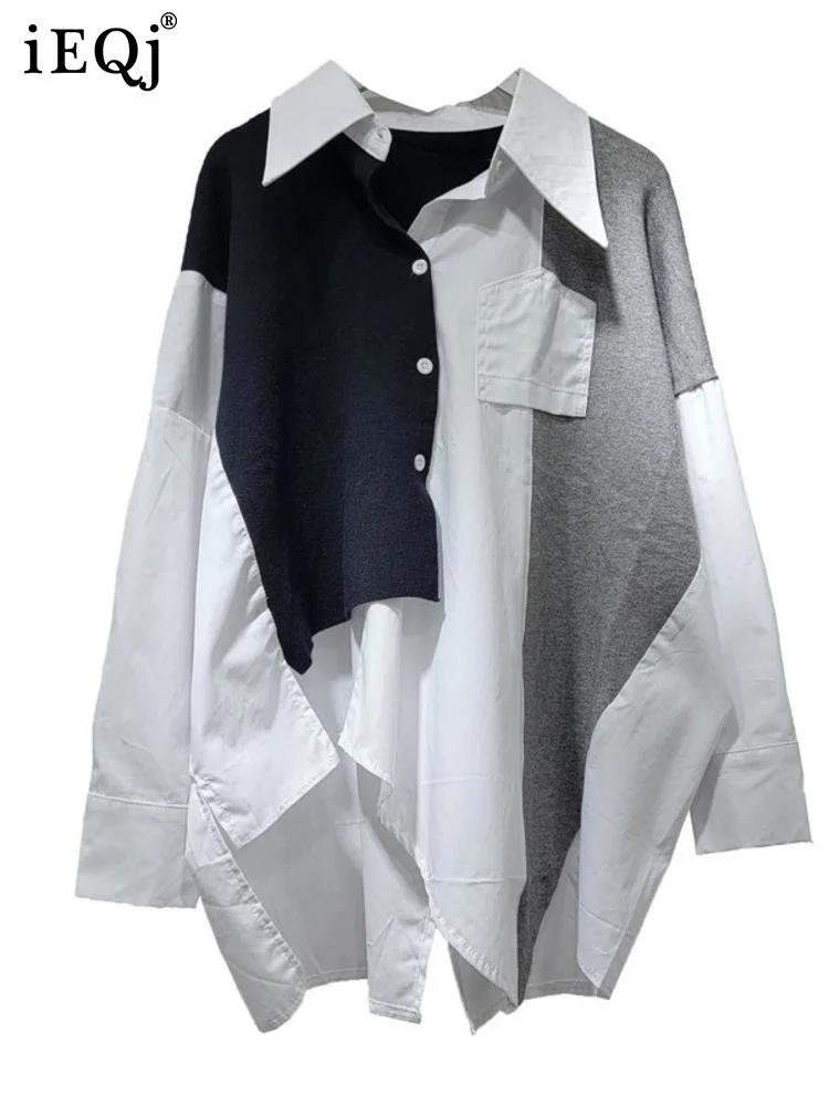 IEQJ-Designer-Stitching-Fake-Two-Shirt-Lapel-Long-Sleeve-Irregular ...
