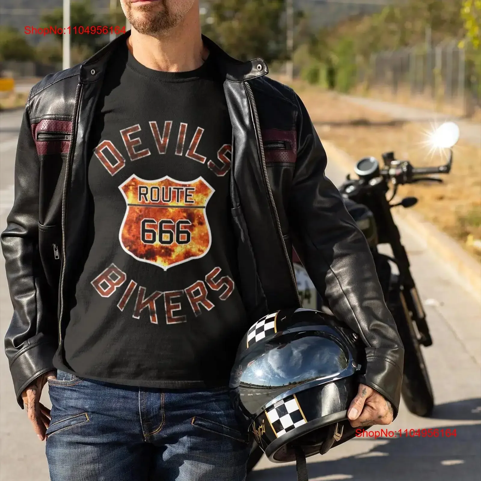 Devils Bikers Route 666 T-shirt girocollo Papà per gli appassionati di ...