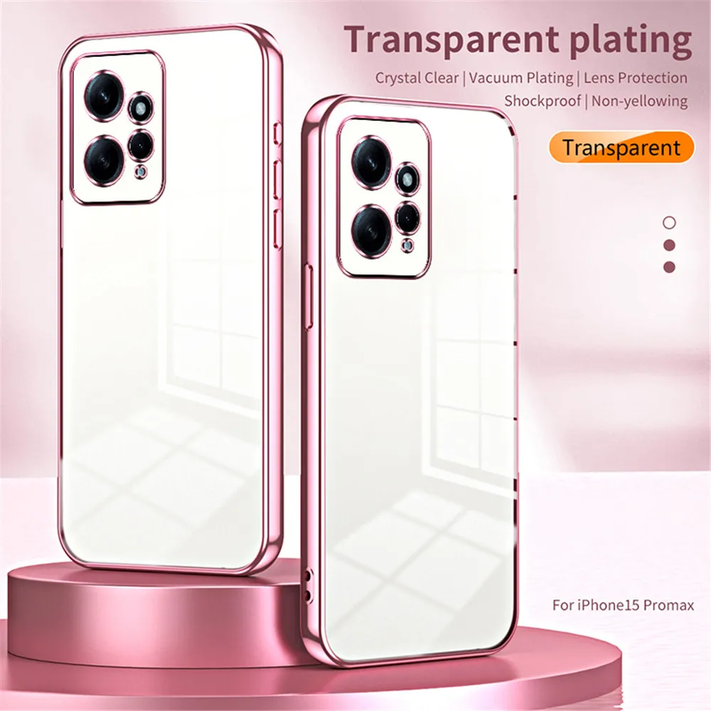 Luxury-Transparent-Plating-Case-For-Xiaomi-Redmi-Note-13-12-Pro-Plus ...