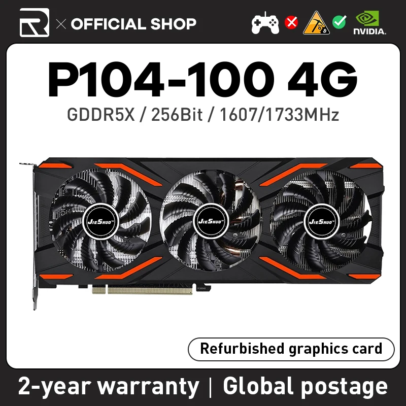 JIESHUO-NVIDIA-Placa-gr-fica-para-minera-o-P104-100-4GB-1920SP-GDDR5X ...