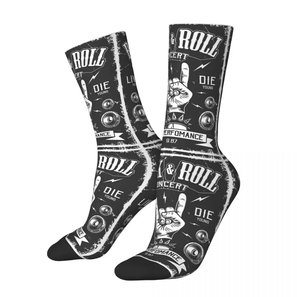 Happy-Men-s-Socks-Concert-Live-Fast-Die-Young-Life-Performance-Vintage ...