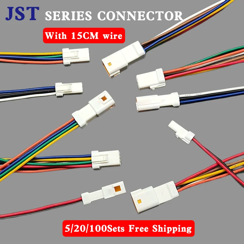 JST-Electrical-Connector-2P-3P-4P-6P-8P-Waterproof-Wire-Connector-Plug ...