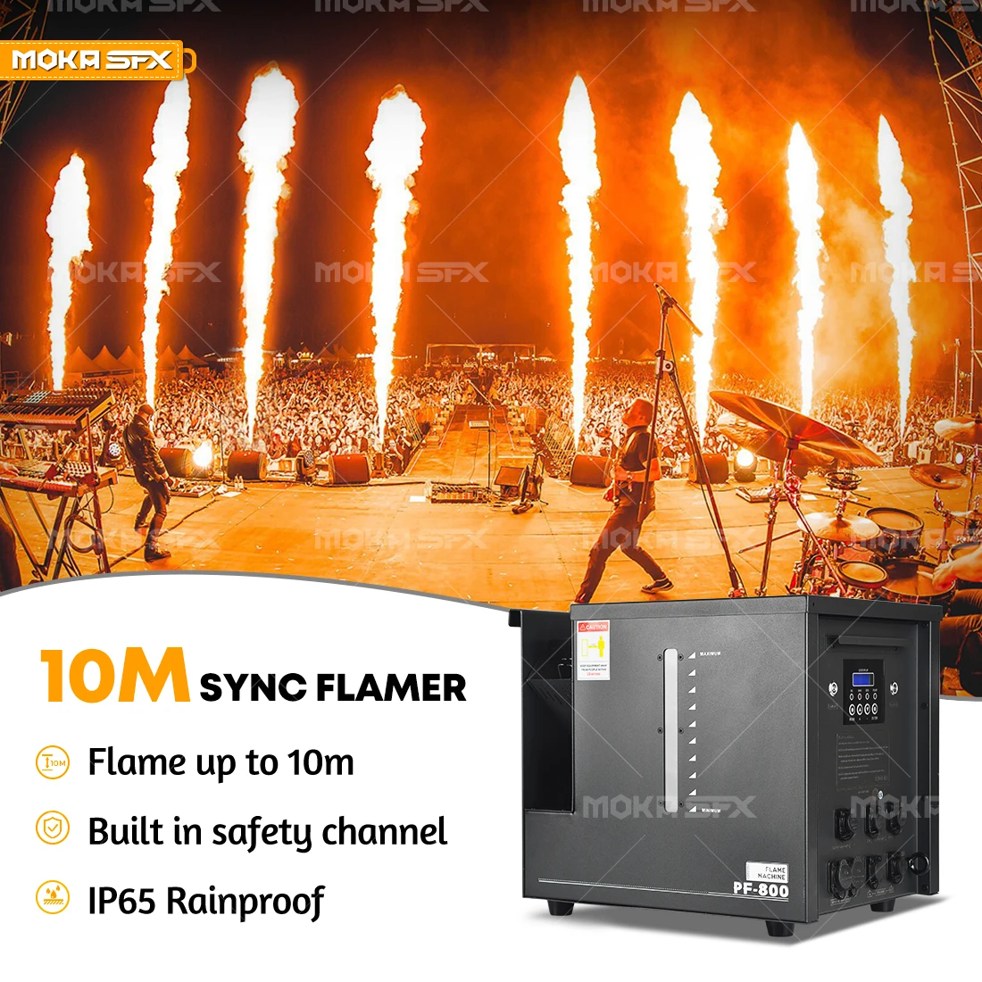 MOKA-SFX-Pro-Flame-Machine-10m-Stage-Fire-Projector-Waterproof-Angle ...
