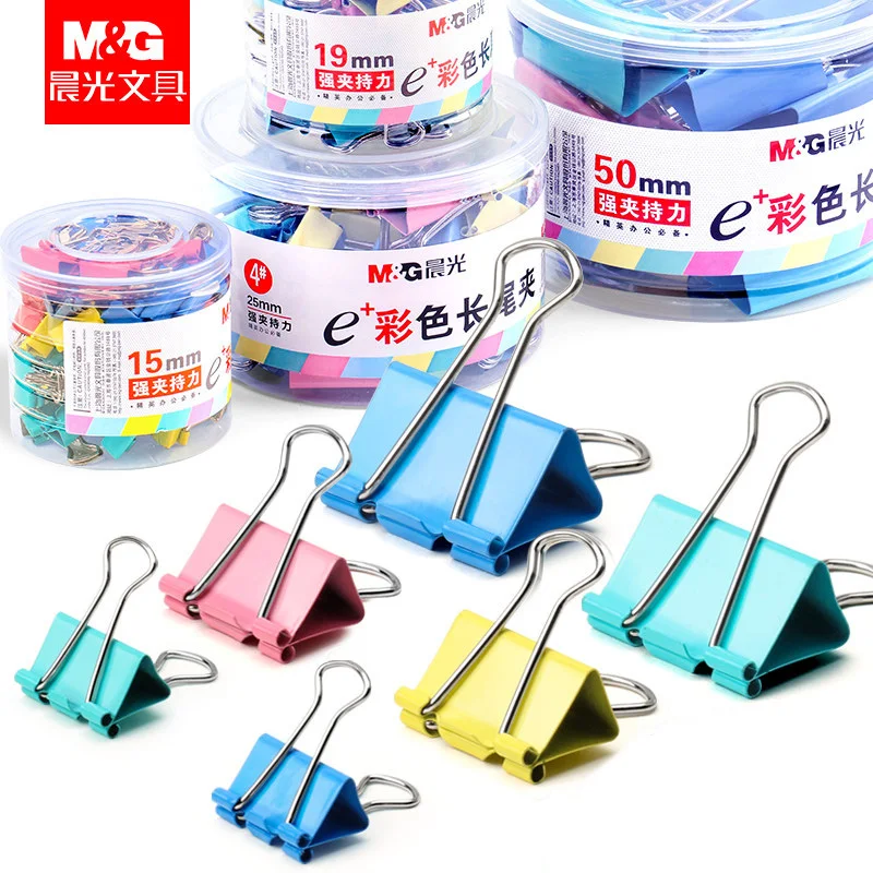 M-G-60pcs-Color-Metal-Binder-Clips-for-books-Files-Binding-stationery ...