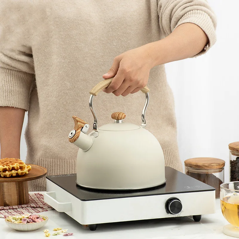 2.5l Whistle Kettle Flat Bottom Whistle Pot European Stainless Steel ...