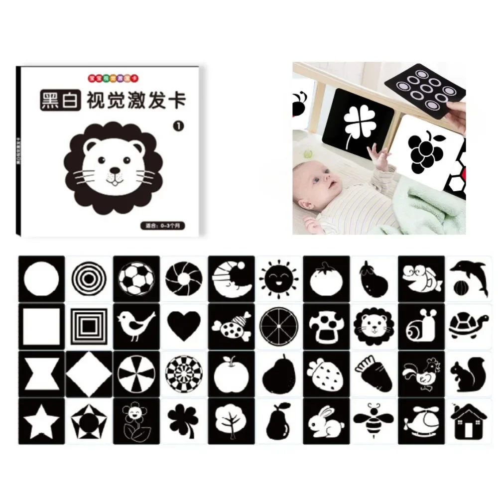 Montessori-Baby-Visual-Stimulation-Card-Toy-Black-White-Flash-Cards ...