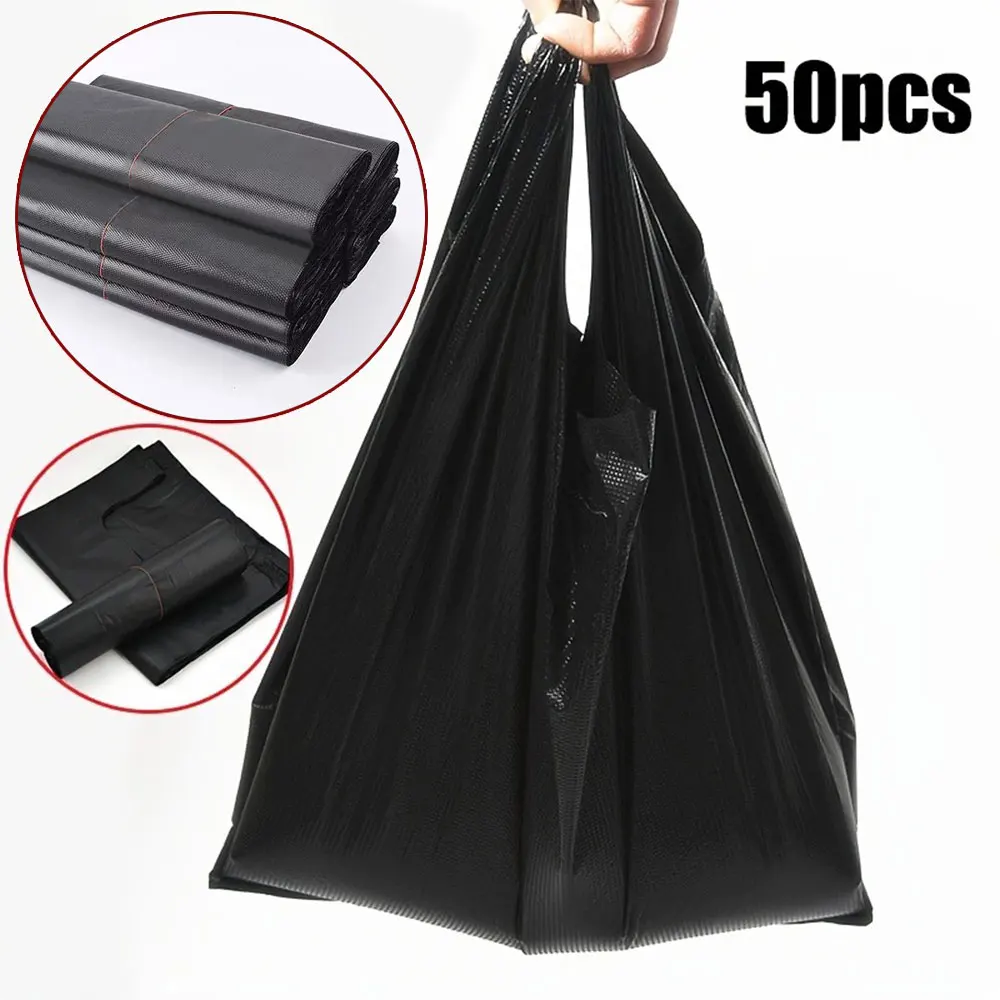 Value-Pack-50pcs-pack-Large-Garbage-Bag-Portable-Black-Plastic-Bag ...