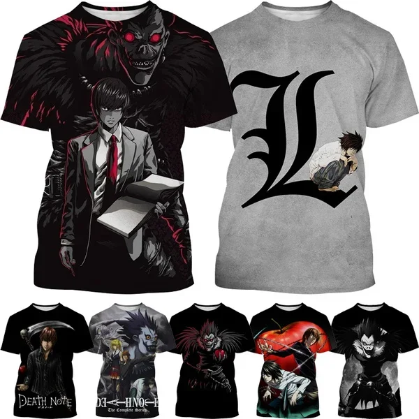 Camiseta-de-manga-corta-con-estampado-3d-de-Death-Note-para-hombre-ropa ...