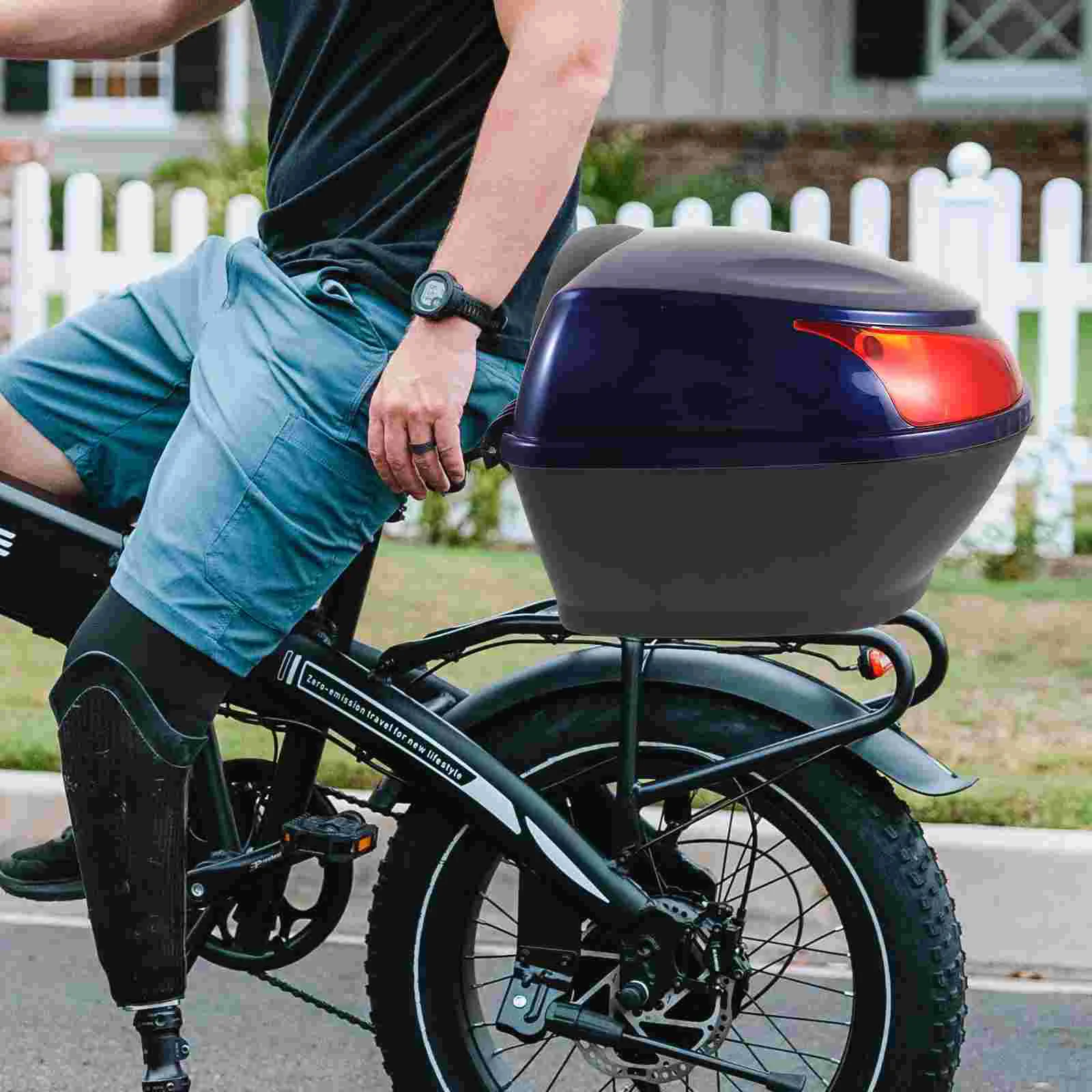 Blue Motorcycle Trunk Electric Vehicle Rear Storage Box Scooter Tail ...