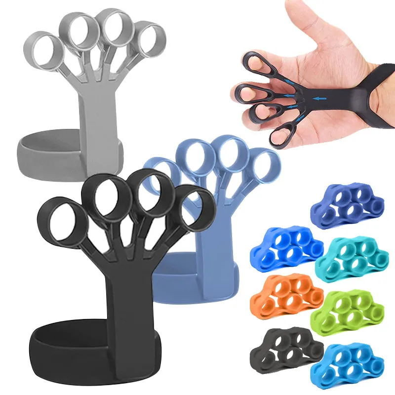 Silicone-Finger-Trainer-Wrist-Strength-Exercise-Hand-Grip-Finger ...