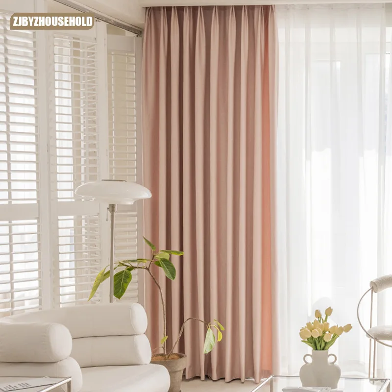 Curtains for Living Dining Room Bedroom High Blackout Coral Linen ...