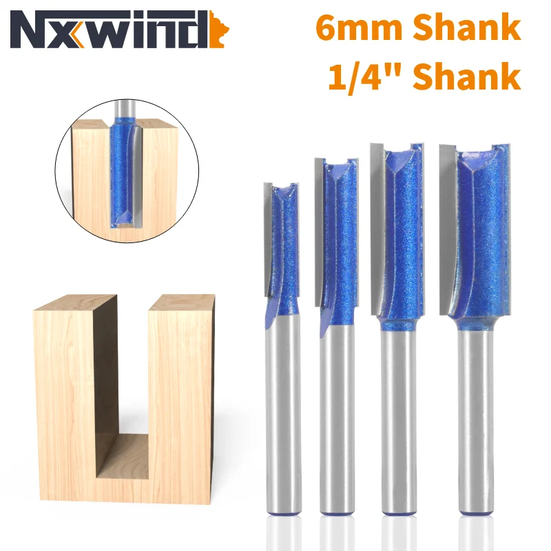 NXWIND 6MM 6.35MM Shank Straight Bit Router Bit Woodworking Milling ...