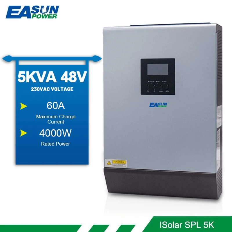 5KVA 4000W Solar Hybrid Inverter Pure Sine Wave 220VAC Output Solar ...