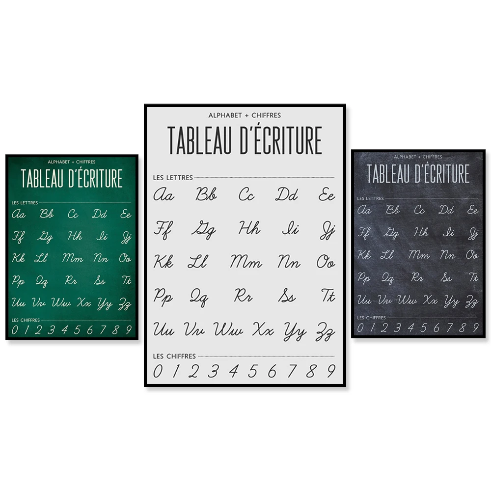 French Cursive Alphabet Chart
