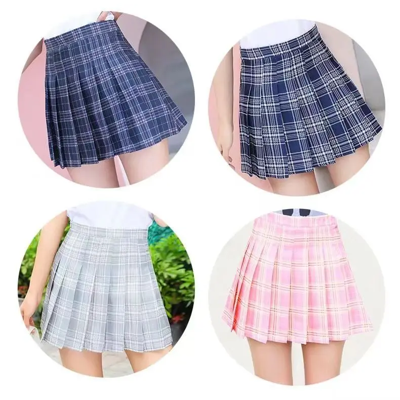 Jupe Jupe Plissée Harajuku Preppy Jk Pour Femmes Mini Jupe à Carreaux