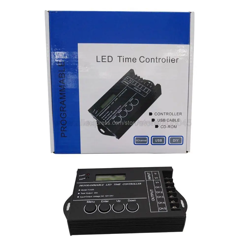 Controlador LED programable por tiempo WiFi, atenuador RGB ...