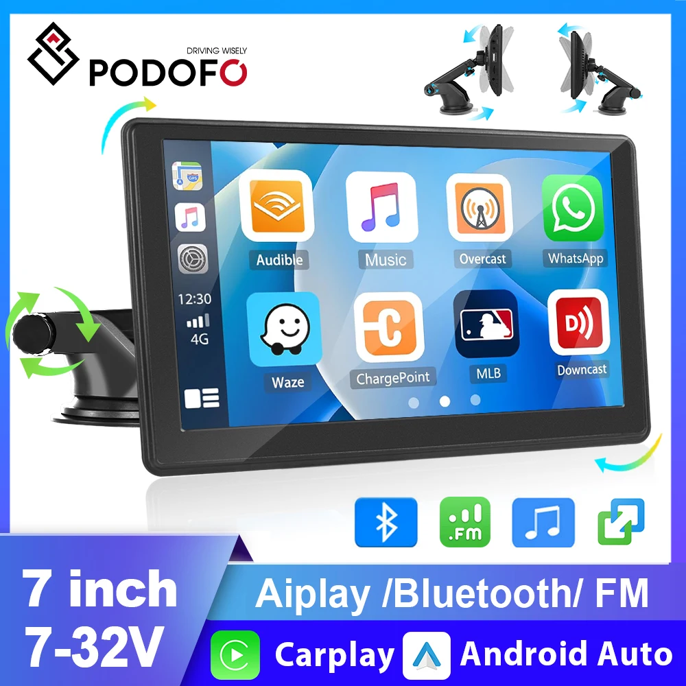 Podofo-7-Car-Radio-Screen-Carplay-MP5-Portable-Smart-Player-Wireless ...