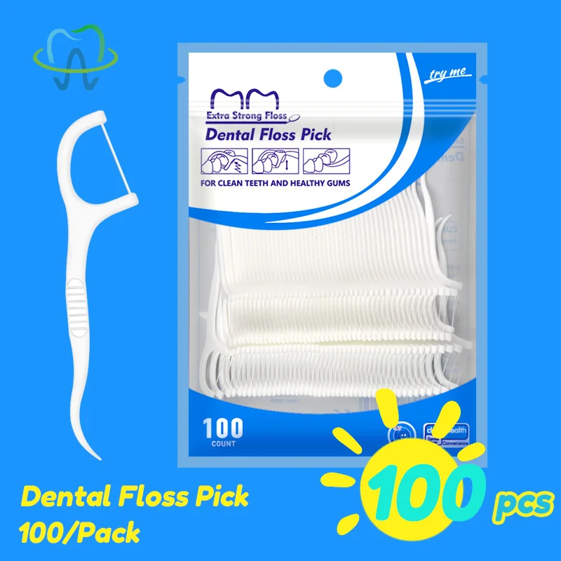 NIGF-100Pcs-Dental-Floss-Stick-Mini-Dental-Floss-Stick-For-Ultra-fine ...