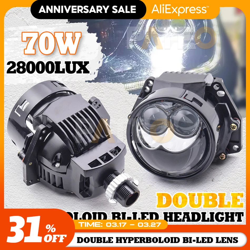 Lentes-de-Proyector-Bi-LED-de-3-pulgadas-S13-70W-Faro-LED-Para-Auto ...