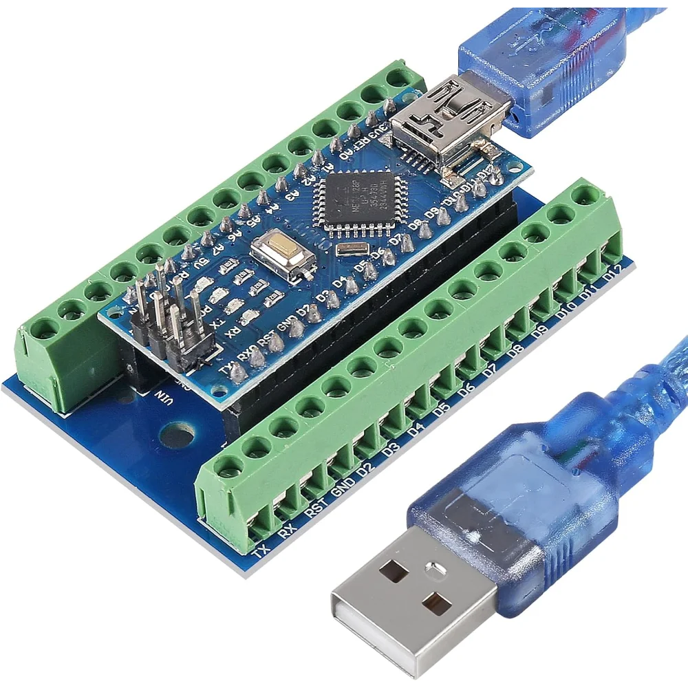 Mini placa microcontroladora Nano V3.0 ATmega328P com cabo USB + placa ...