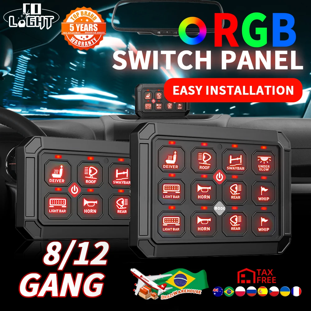 COLIGHT-Panel de interruptor LED Universal de 12 bandas, sistema de ...