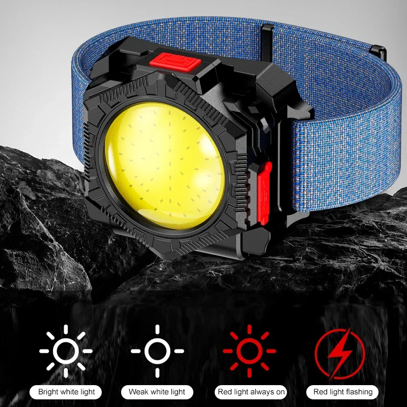 Multi-function LED Wrist Light Portable Flashlight USB Rechargeable ...