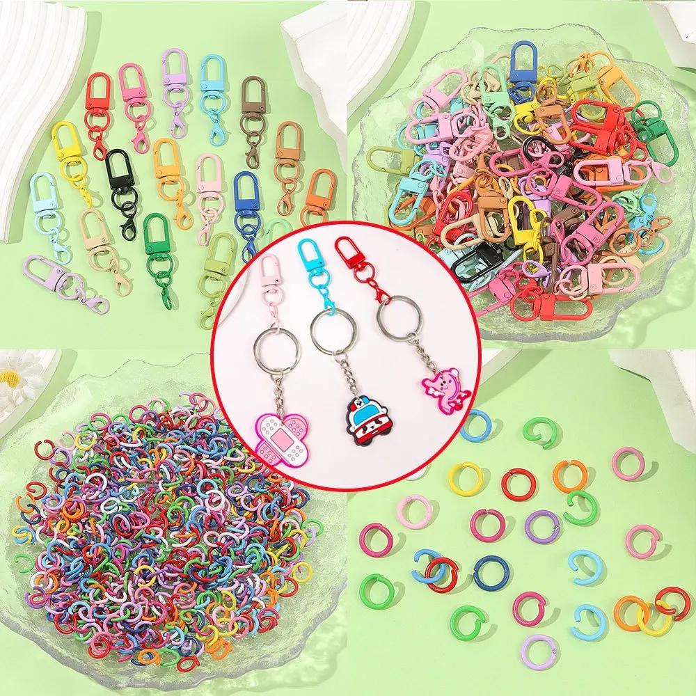 4/14/28/50/150/300pcs Multi-color Keychains, DIY Key, Pendant Making ...