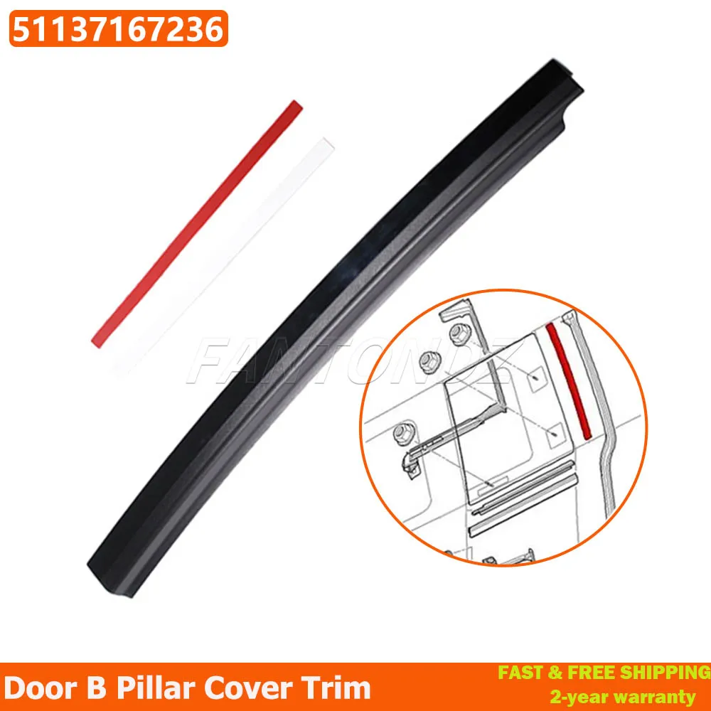Sealing Strips Rear Door B Pillar Cover Trim For MINI Clubman 2007-2015 ...