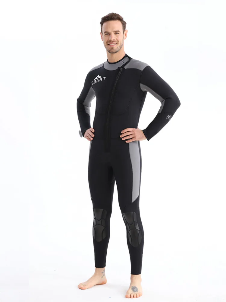 1-5mm-Men-s-Diving-Clothes-Long-Sleeve-Full-Body-Swimwear-Front-Zip ...