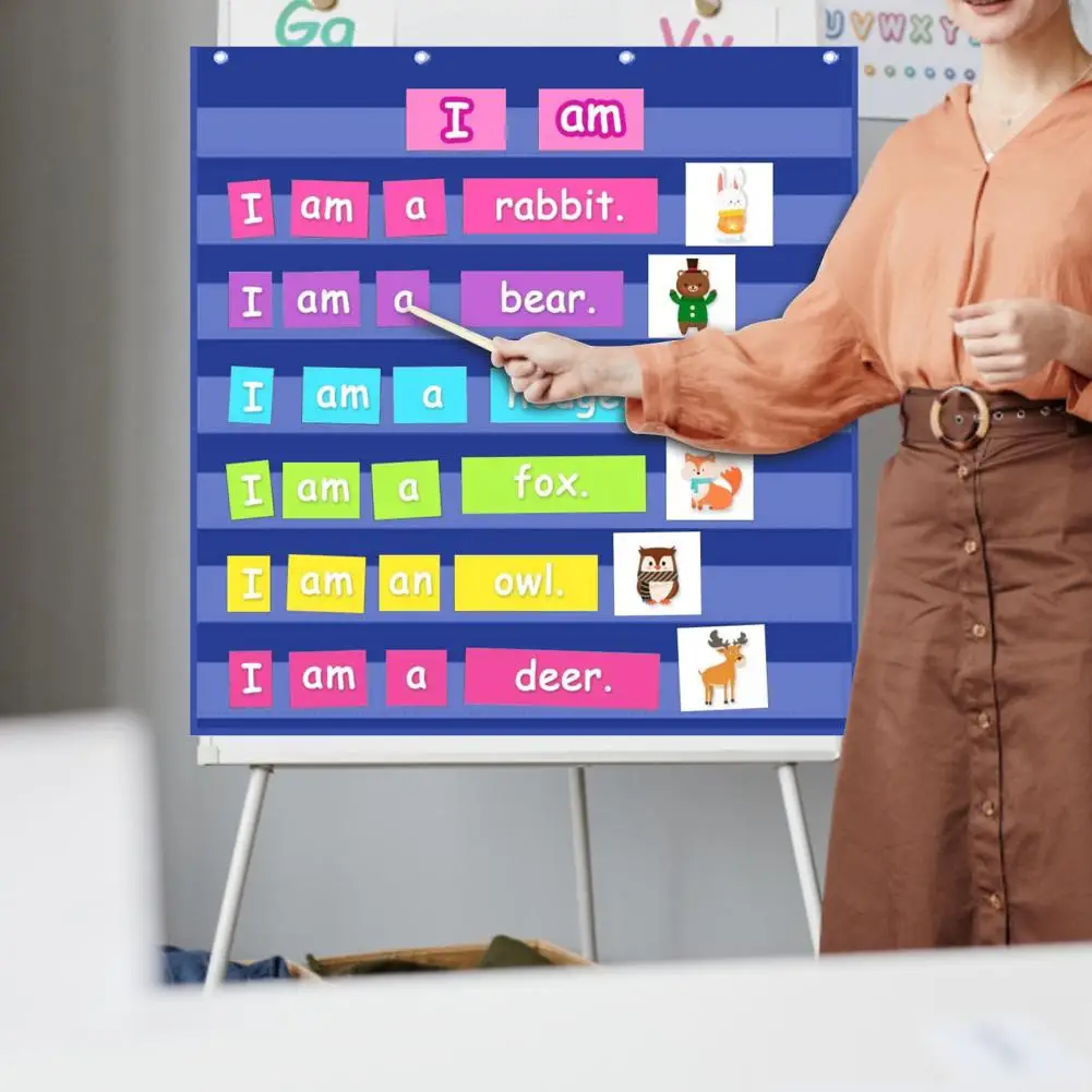 1-Set-Standard-Pocket-Chart-with-Our-7-Pocket-Educational-Learning-Tool ...