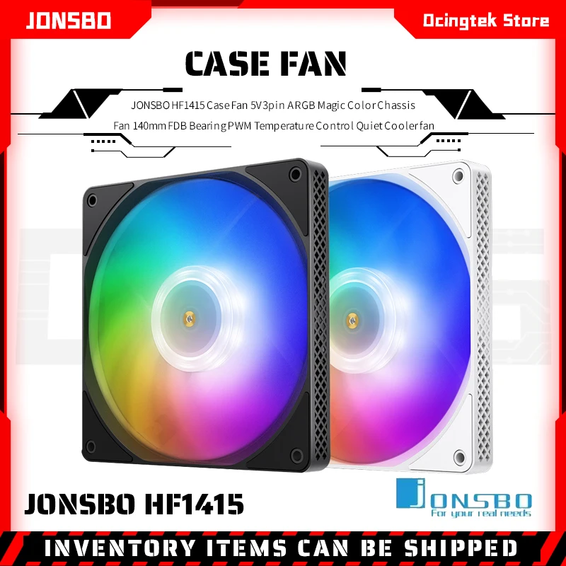 JONSBO HF1415 Case Fan 5V 3pin ARGB Magic Color Chassis Cooler Fan ...