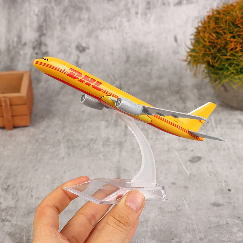 16CM Scale 1:400 Metal Airplane Replica DHL Alloy Airplane Model Yellow ...