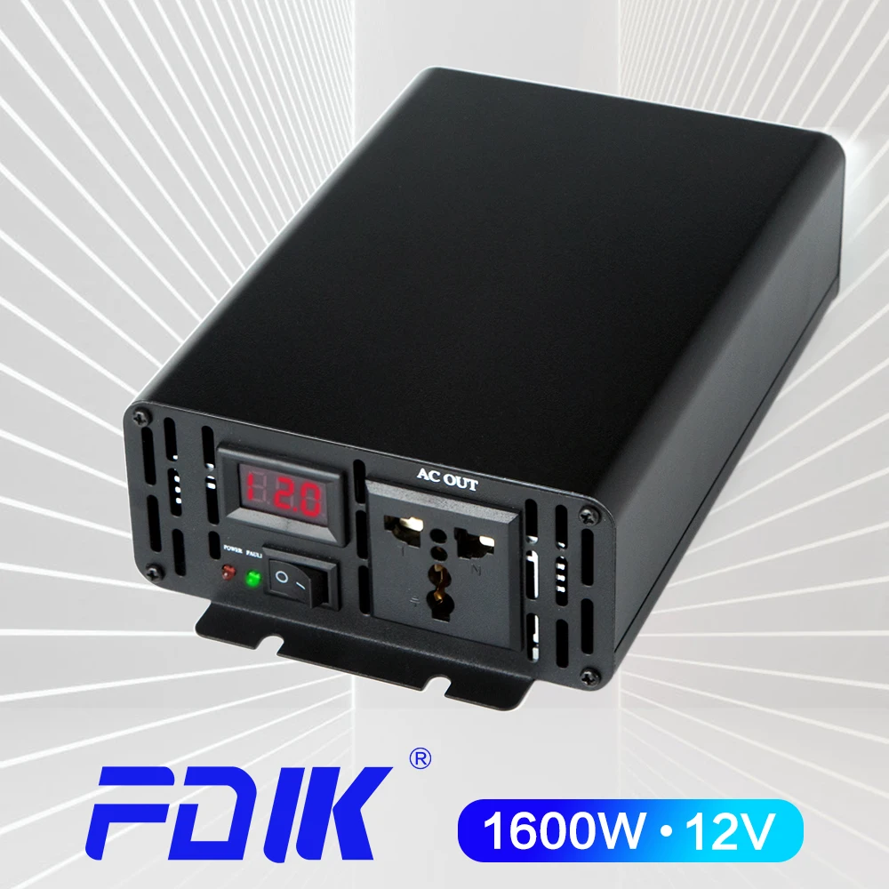 FDIK-Pure-Sine-Wave-Inverter-1600W-DC-12v-To-AC-220V-Voltage-Converter ...