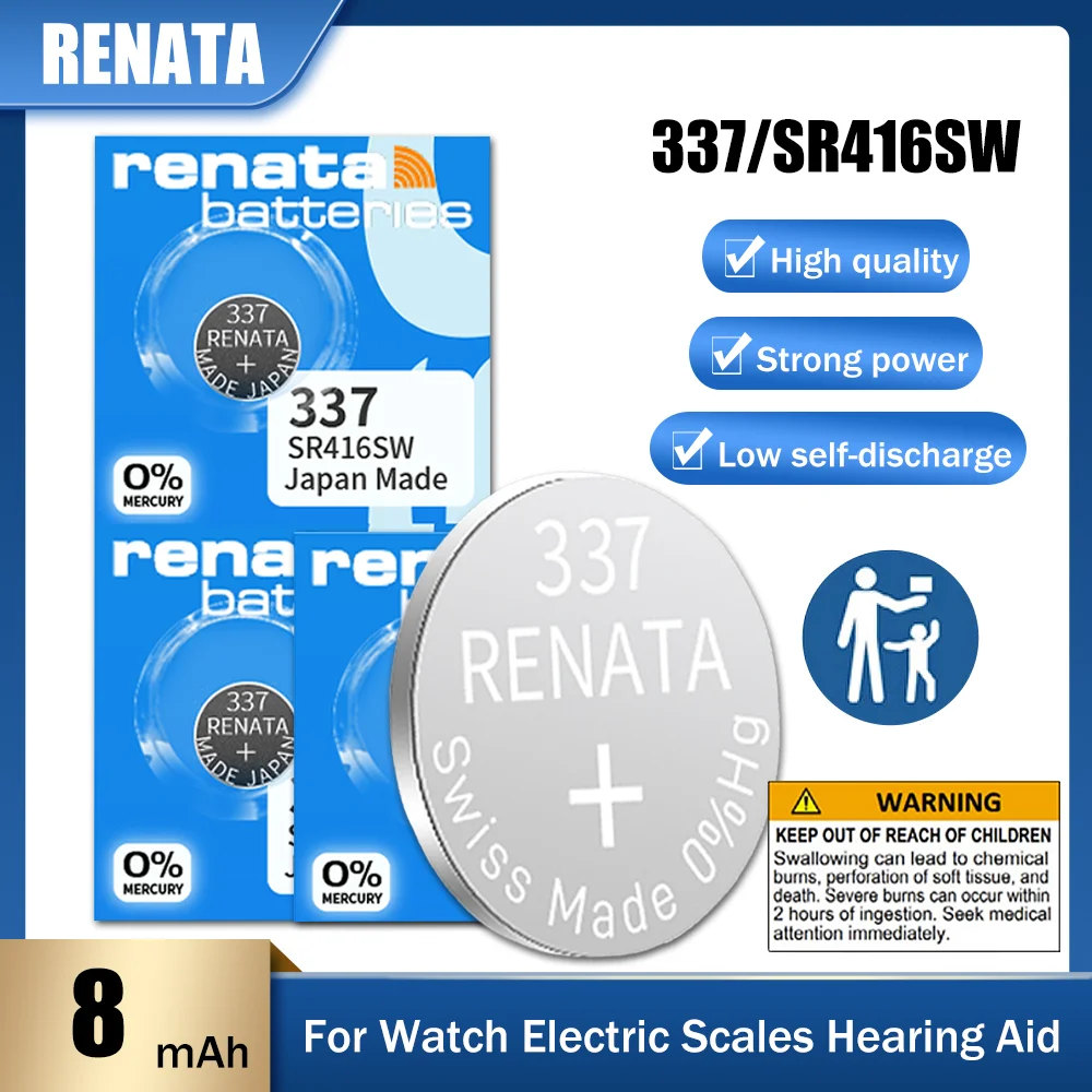 3 pçs nova marca original renata 337 sr416sw ag6 lr416 337a bateria de ...
