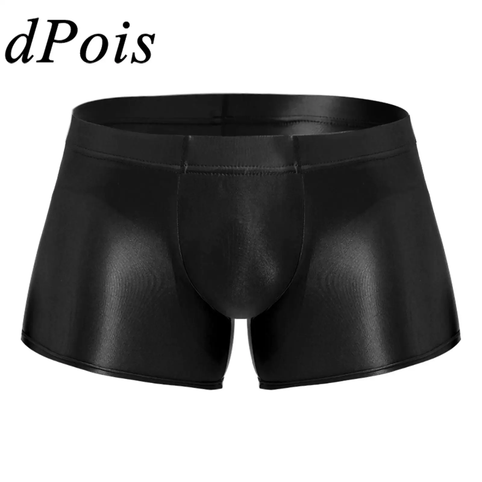 Men-Low-Rise-Glossy-Boxer-Briefs-Underwear-Solid-Color-Boxers-Shorts ...
