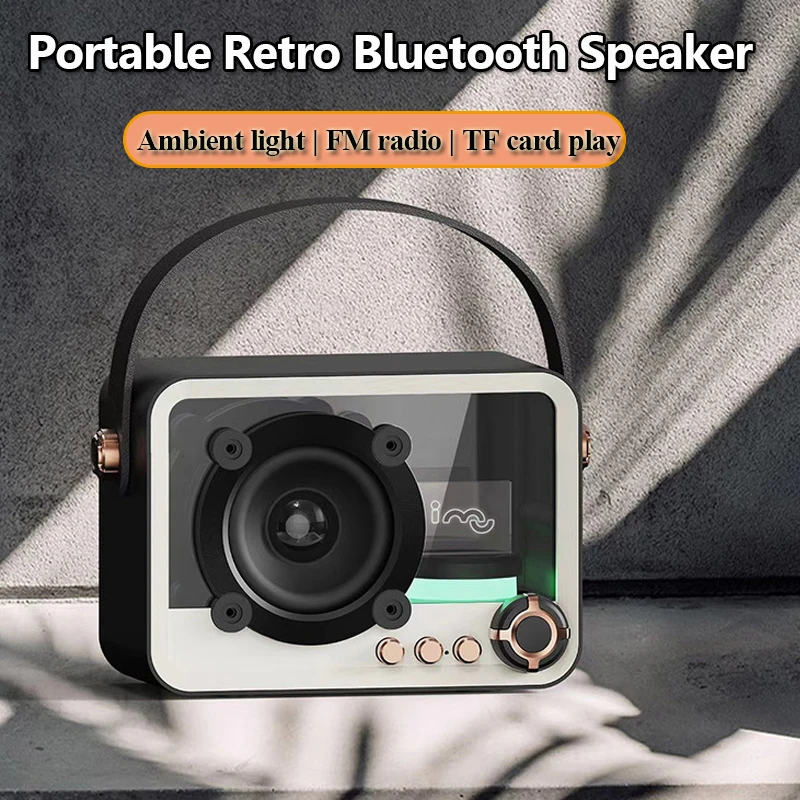 Portable-Retro-Bluetooth-Speaker-Vintage-Transparent-Hifi-Sound-Music ...