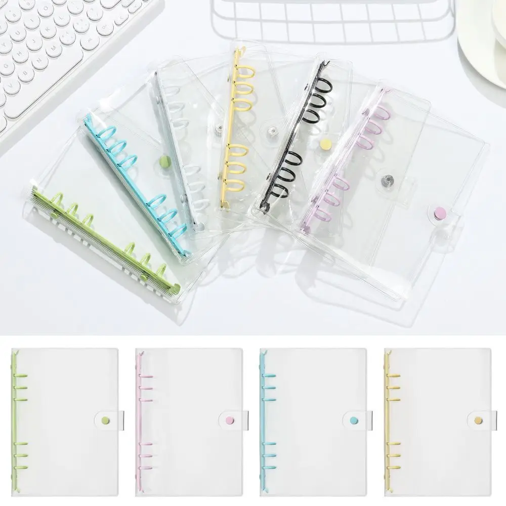 A5 A6 Transparent PVC Loose Leaf Notebook Cover Folder 6 Ring Binder ...