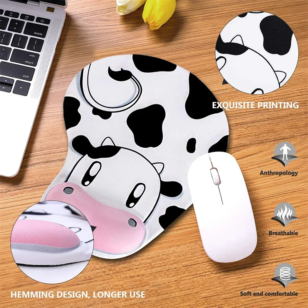 Mouse-Pad-ergon-mico-de-vaca-com-suporte-de-pulso-base-de-borracha ...
