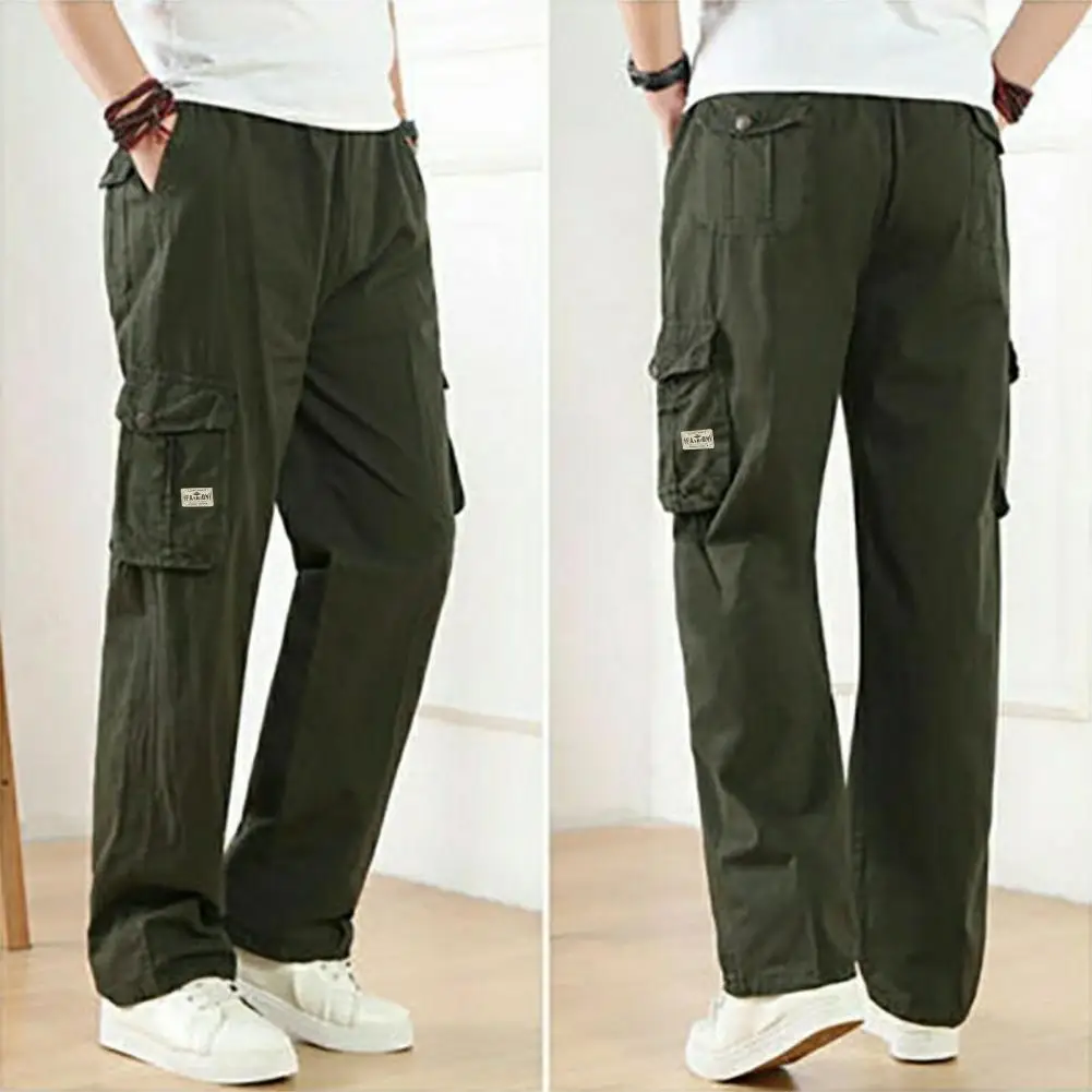 Loose-Pants-Streetwear-Men-s-Wide-Leg-Pants-with-Elastic-Waist-Multi ...
