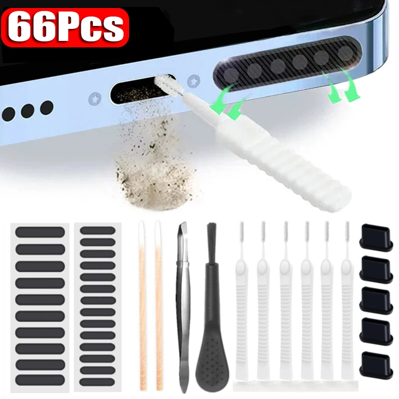 66PCS-Mobile-Phone-Speaker-Port-Dust-Removal-Cleaner-Tool-Kit-Set-For ...