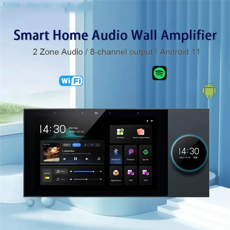 CABE-Tuya 7 Inch Panel Control 8-Channel Wall Amplifier Touch Screen ...