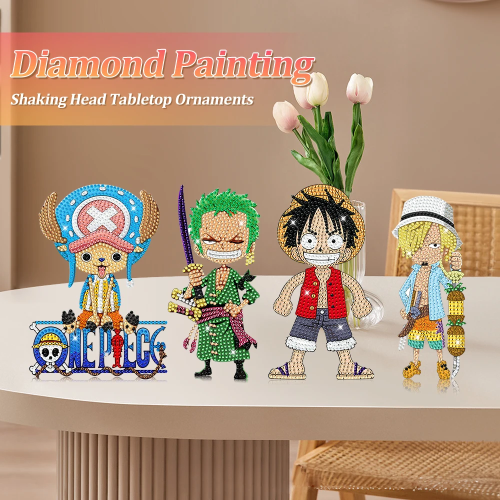 One-Piece-DIY-Diamond-Painting-Shake-Head-Desktop-Ornament-Luffy-Japan ...