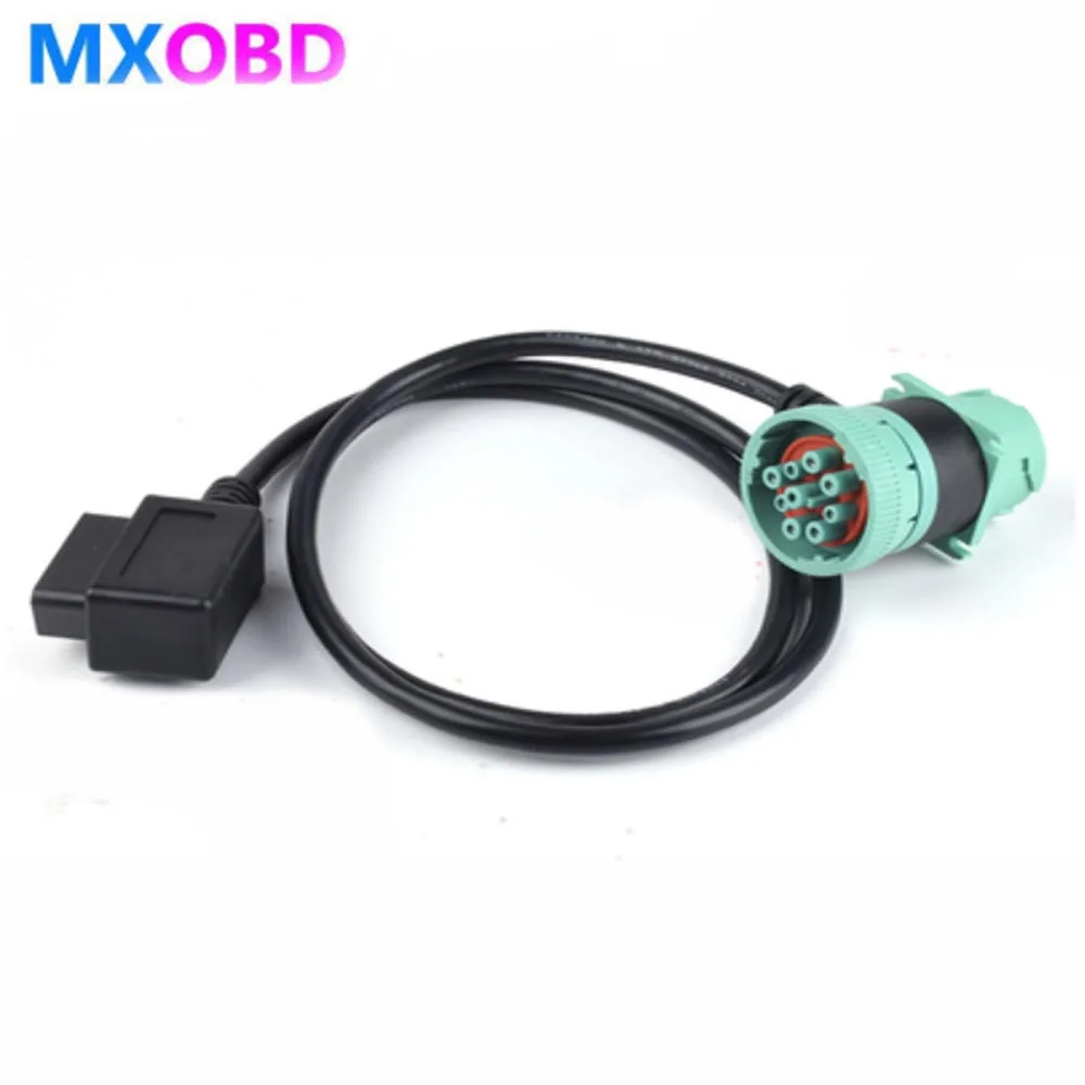 New Obd2 Truck Diagnostic Scanner Cable Adapter J1939 Obd 9 Pin 9pin To ...