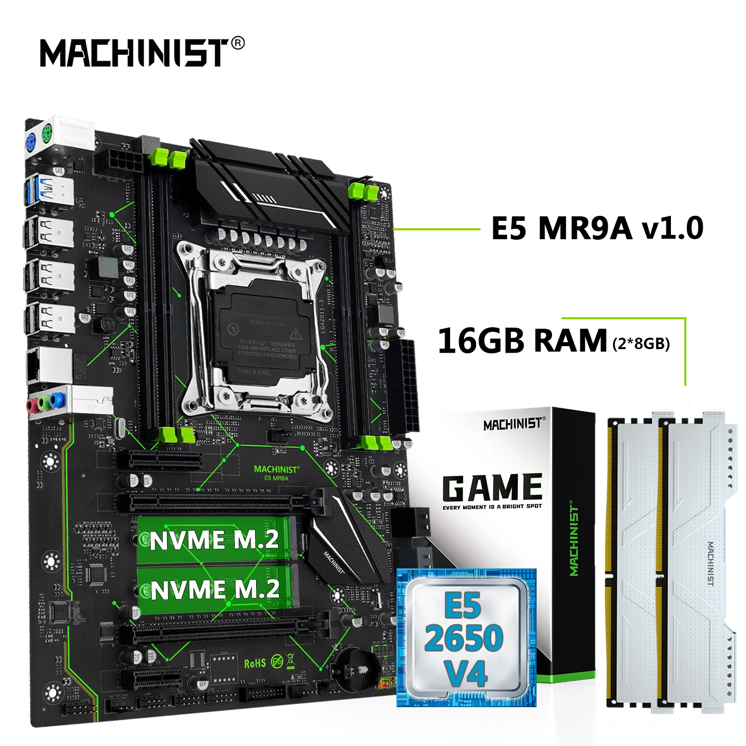 MACHINIST-X99 Kit Combo para Placa-Mãe, CPU Xeon E5 2650 V4, LGA 2011-3 ...