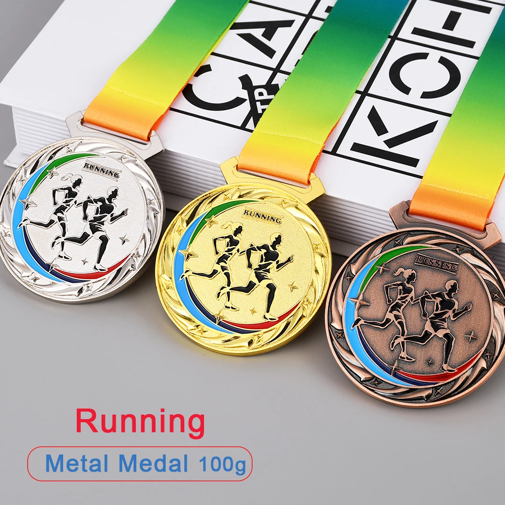 Medalla-de-marat-n-con-cinta-medalla-de-correr-corredor-oro-plata ...