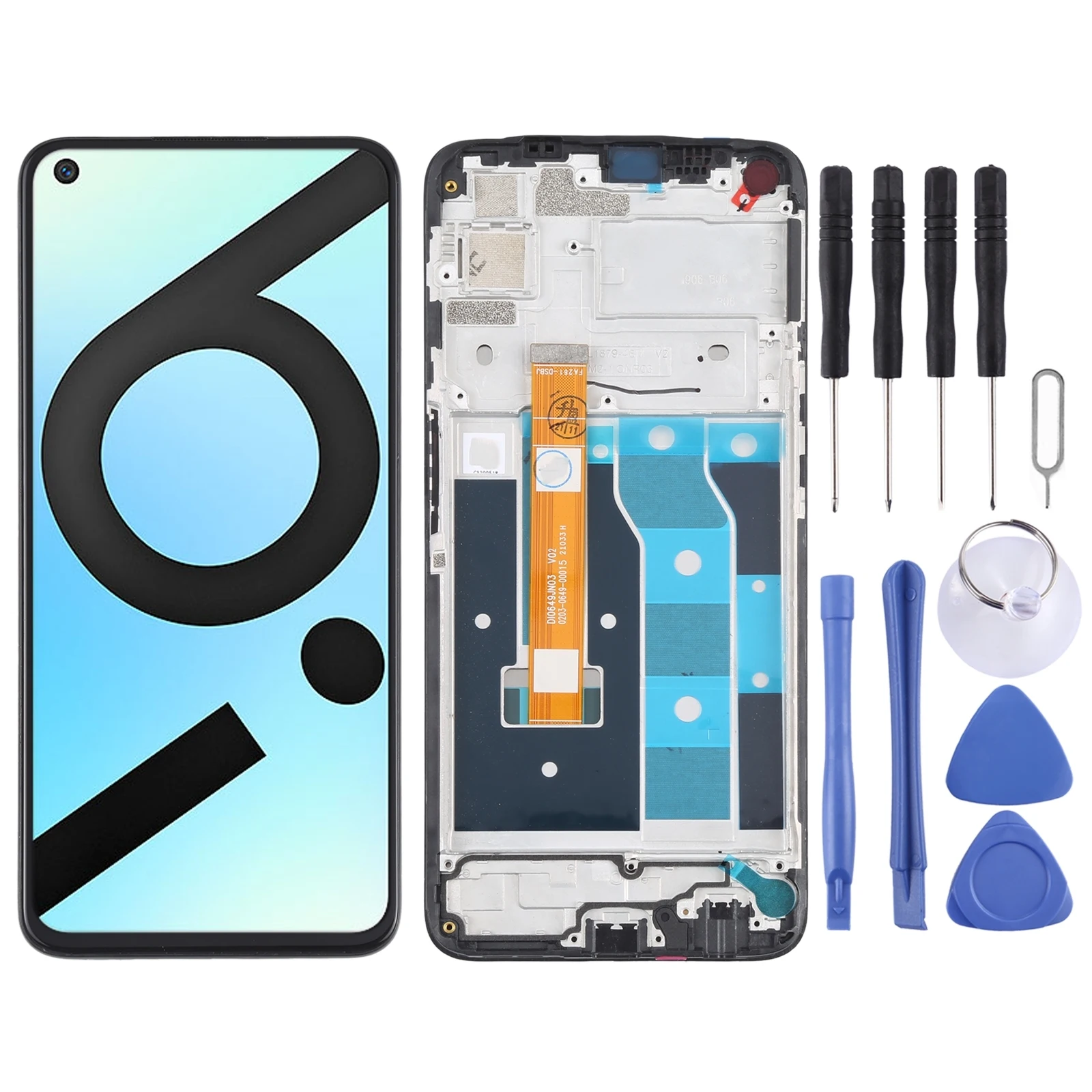 LCD Screen and Digitizer Full Assembly with Frame for OPPO Realme 6i ...