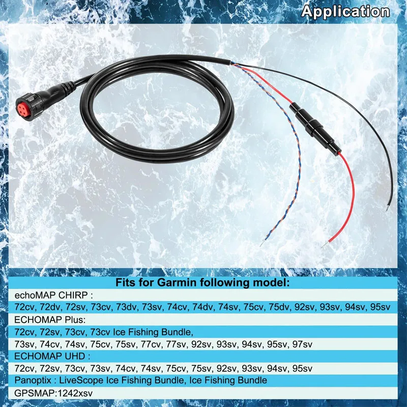 Garmin Striker 4 Power Cable Garmin Power/Data Cable EchoMap CHIRP 6ft ...