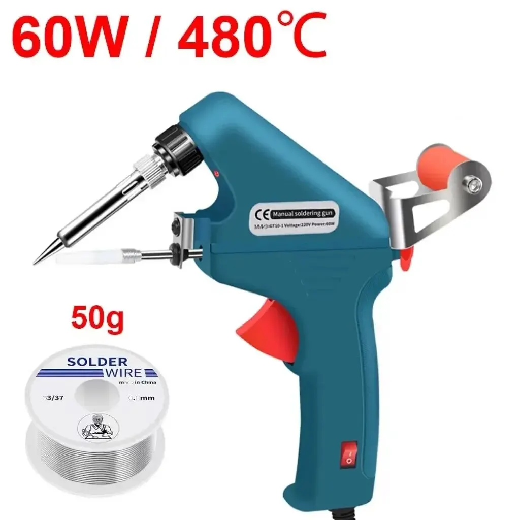 Blue-Soldering-Iron-60W-Eagle-Beak-Endothermic-Handheld-Gun-50G-Wire ...